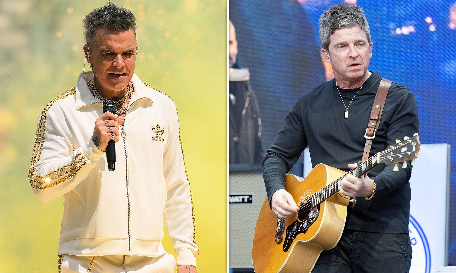 Robbie Williams reignites his feud with Noel Gallagher with huge ...