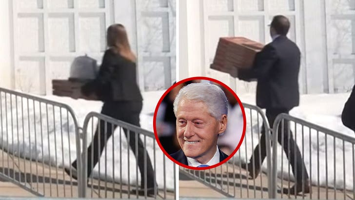 Pizza delivered to Bill Clinton deposition building