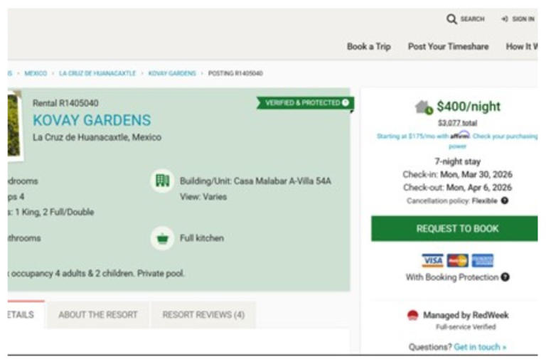 Travel websites selling booking at sanctioned cartel-run luxury resort