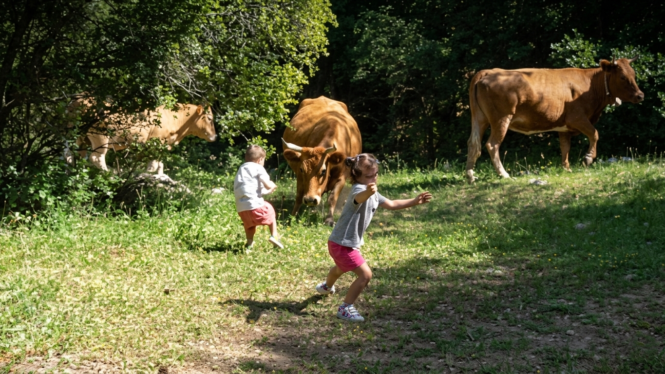 Watch what happens when kids come too close to a bull