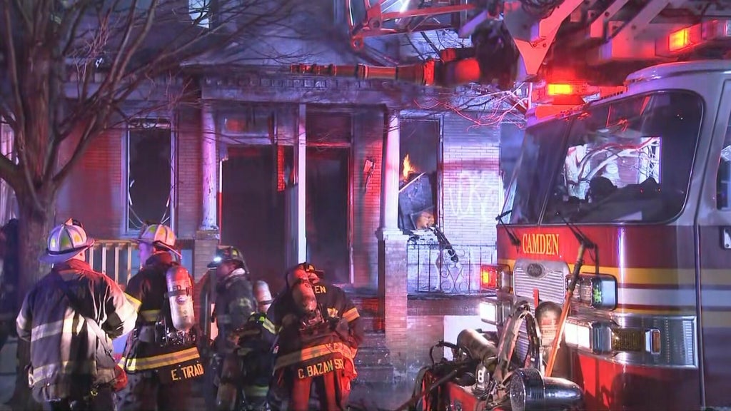 1 injured, 3 homes damaged in large fire in Camden, New Jersey ...