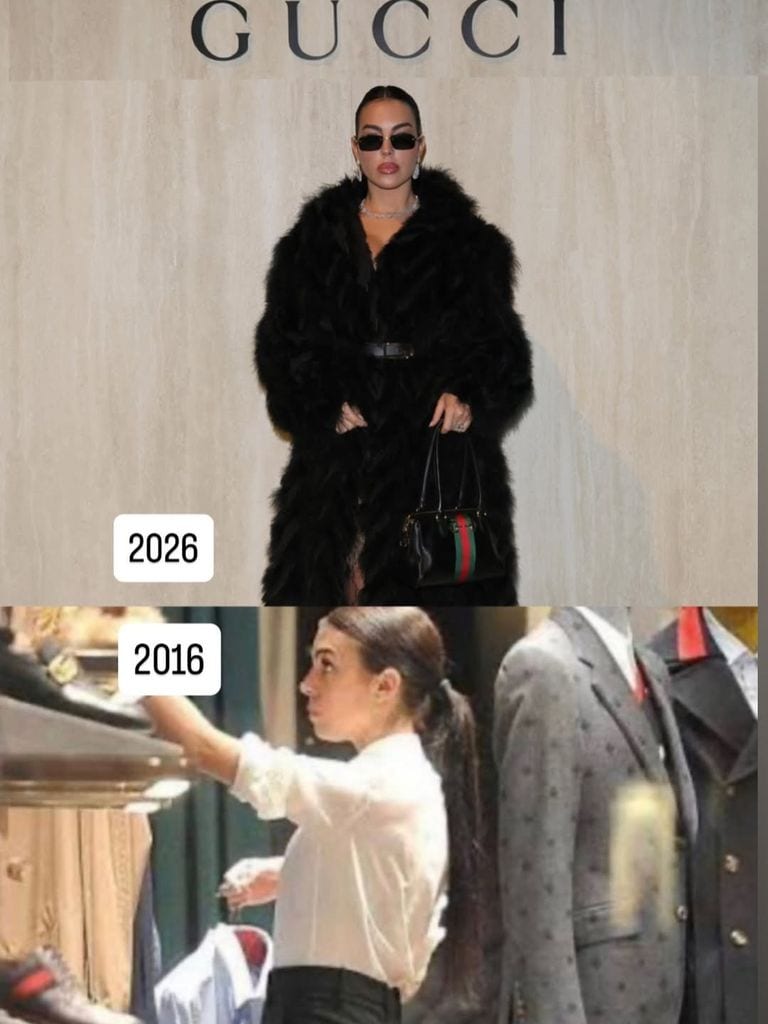 Georgina Rodríguez, de vender en Gucci a brillar en la primera fila del ...