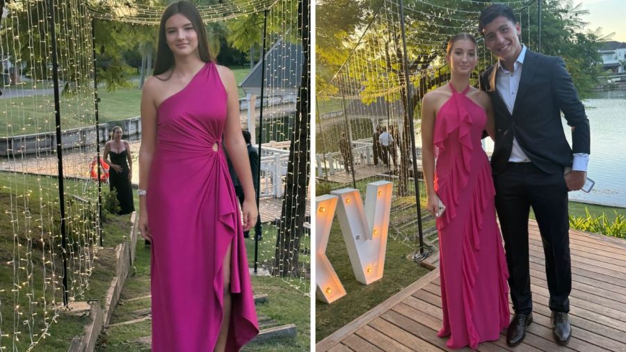 Indiana y Sienna Cubero eligieron rosa shocking para la fiesta de 15 de ...