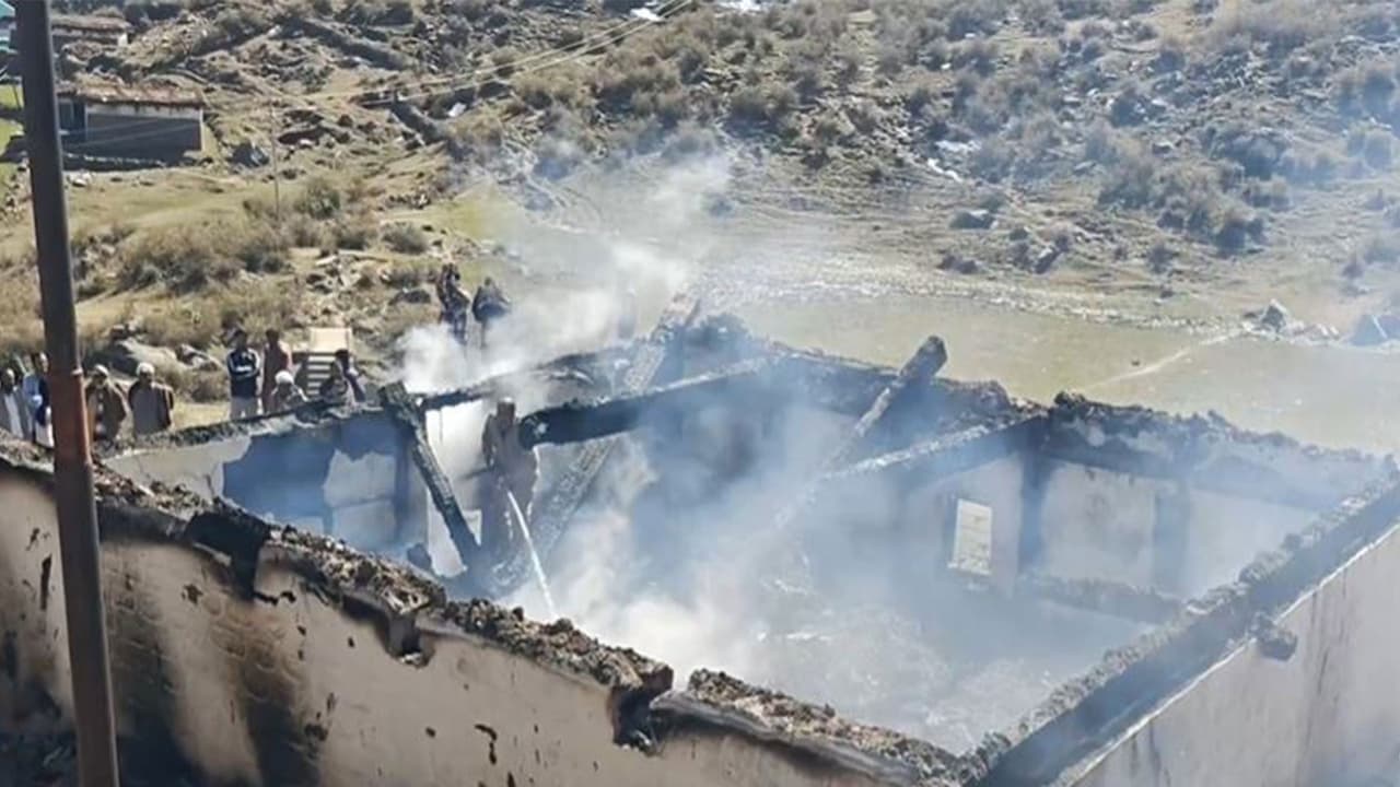 J&K: Suspicious fire guts seasonal mud house in Ramban's Sanasar