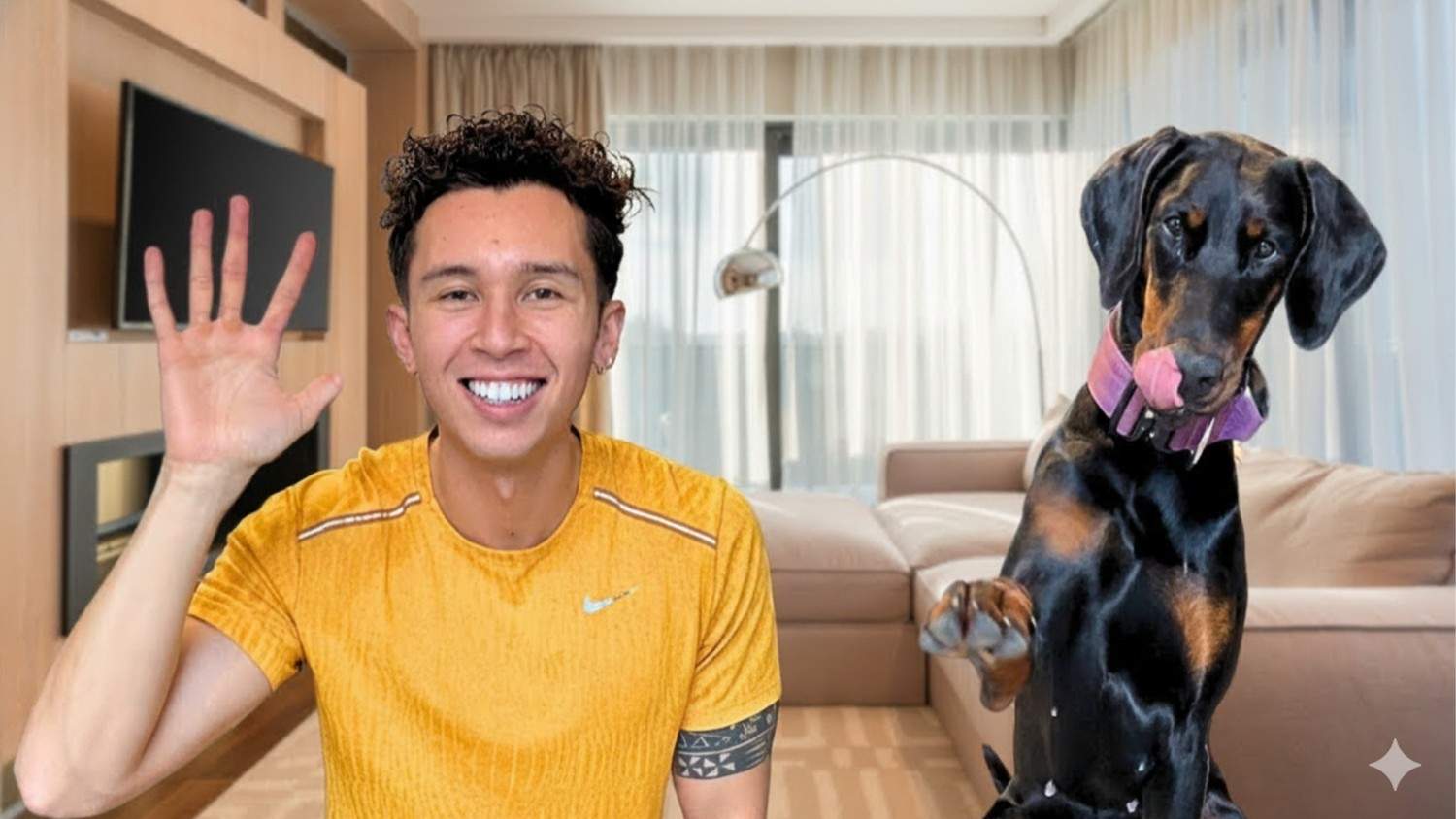 I taught my dog to wave goodbye