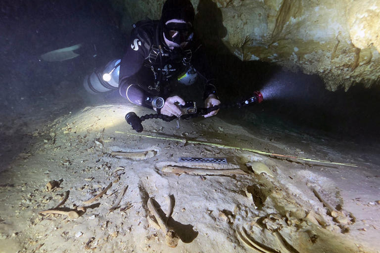 Mystery of prehistoric skeleton found deep in a flooded Mexican cave