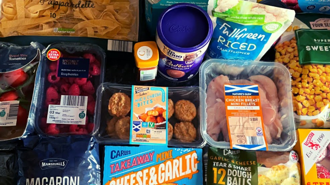 Weekly grocery haul for a UK family