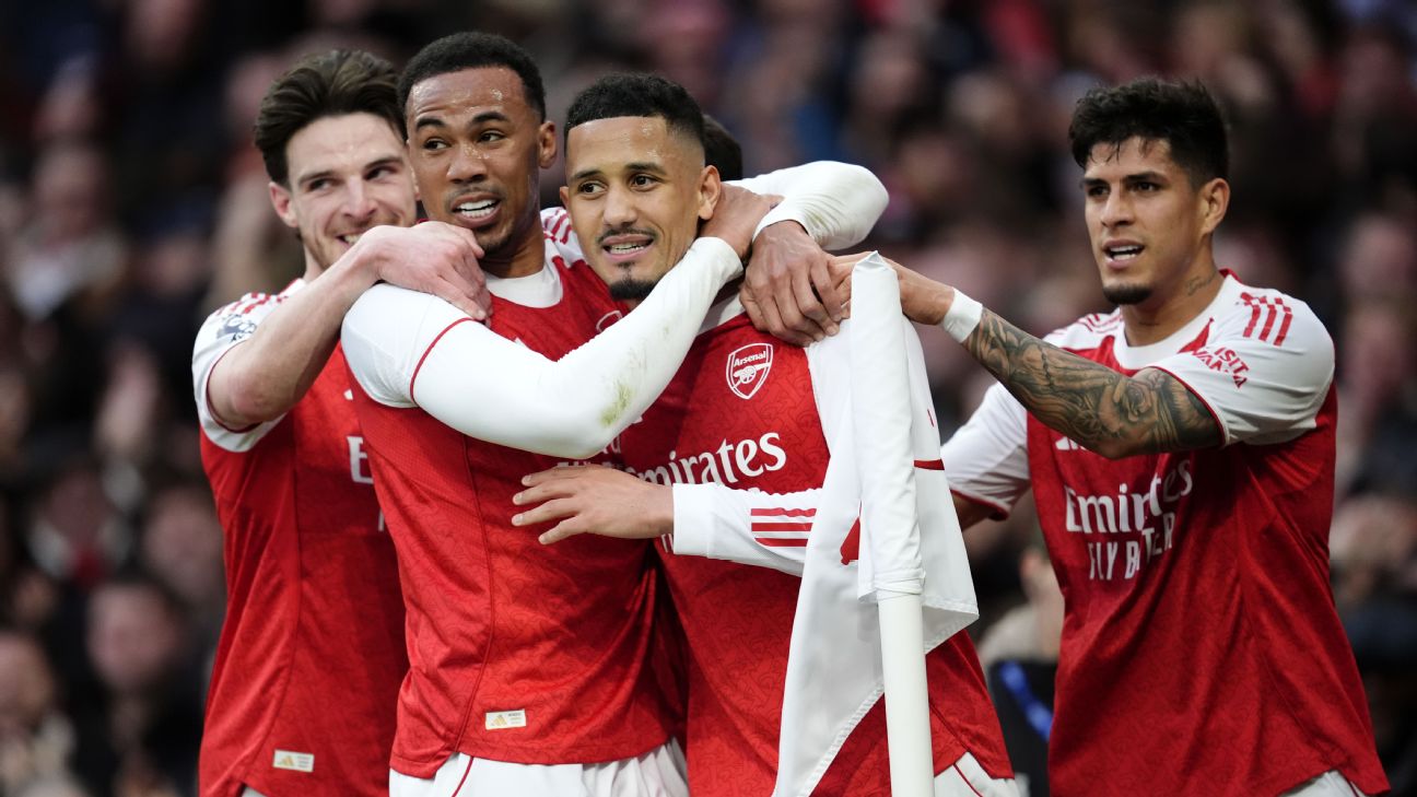 Arsenal ride corners to draw closer to Premier League title; Chelsea ...