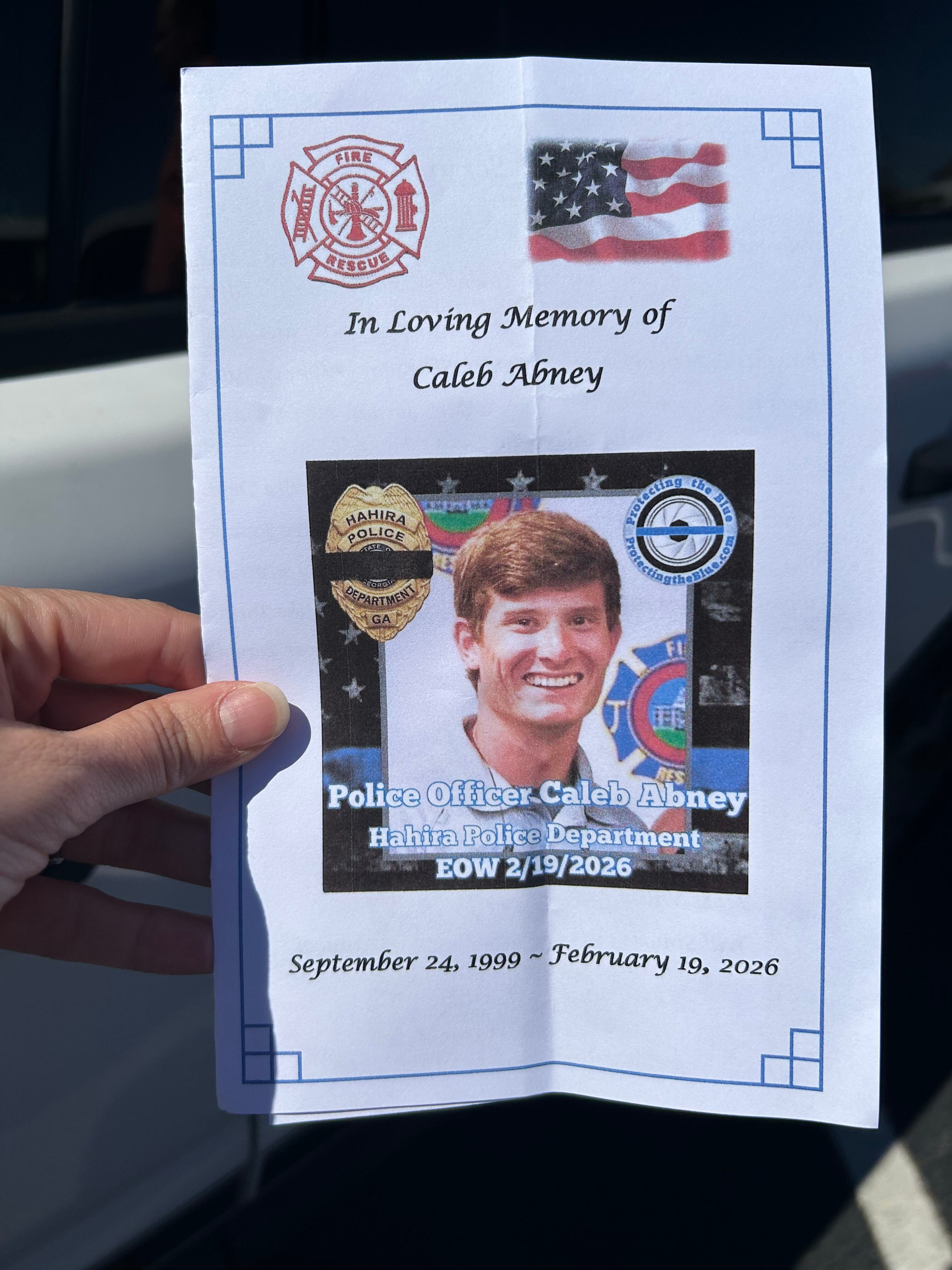 Funeral underway to honor fallen Hahira PD officer Caleb Abney