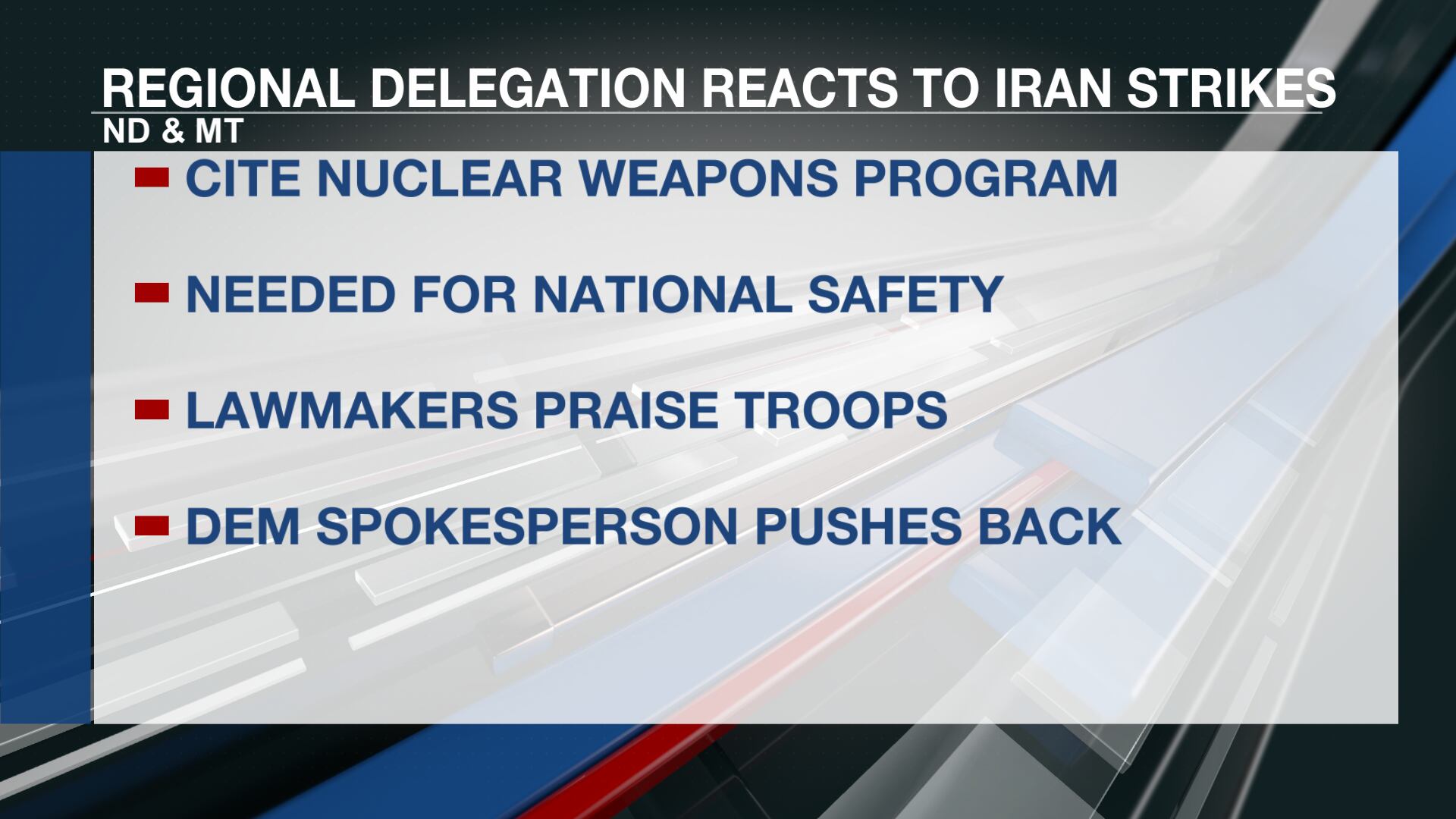 North Dakota, Montana lawmakers back Iran strikes; North Dakota ...