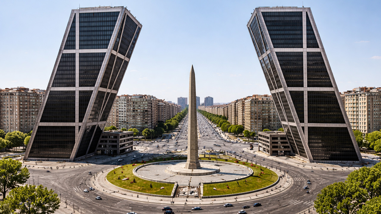 Madrid’s leaning towers over Plaza de Castilla