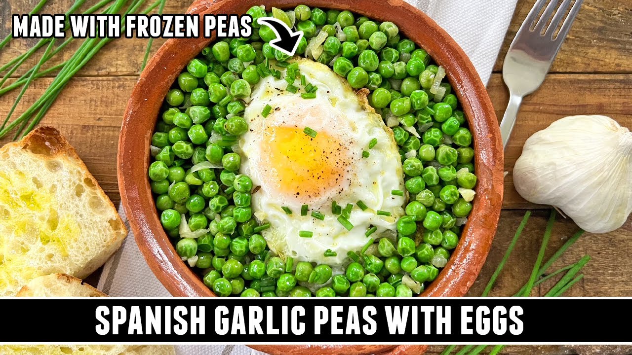 Spanish garlic peas with eggs | Quick & easy 20-minute recipe