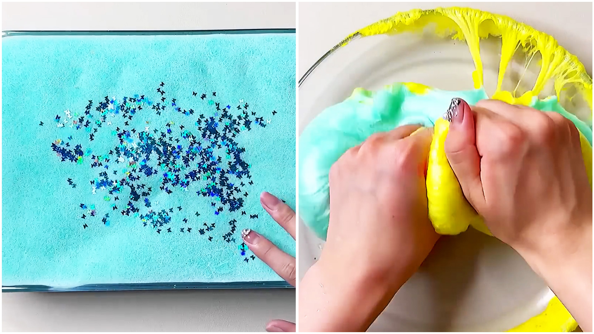 Slime texture mixing and stretch ASMR