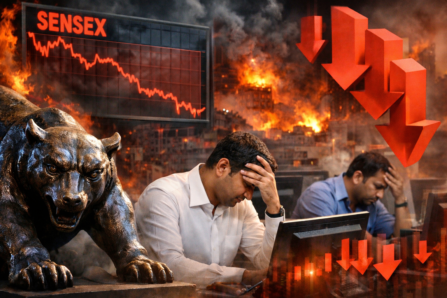 Stock market crash: Rs 6.5 lakh cr gone! Sensex slumps 1,000 pts, Nifty ...