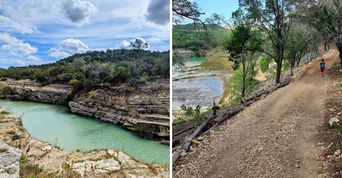 This limestone gorge hike in Texas follows a trail of dinosaur tracks