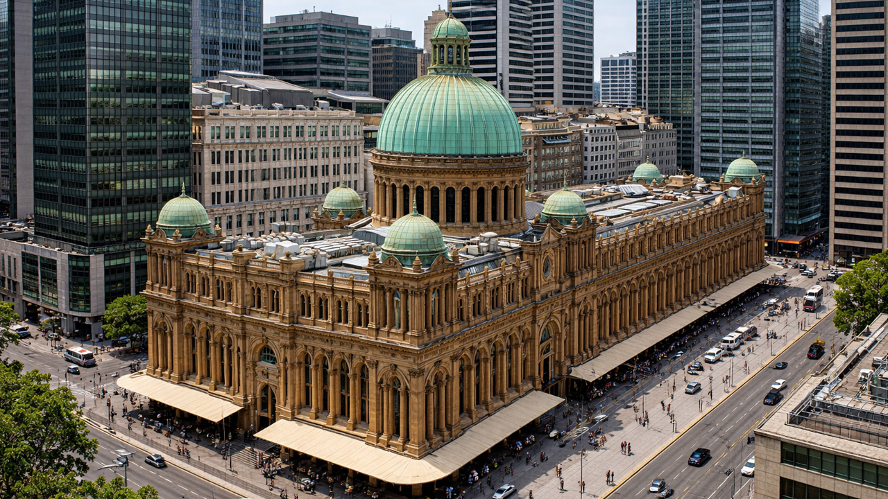 Sydney’s grand dome among modern skyscrapers