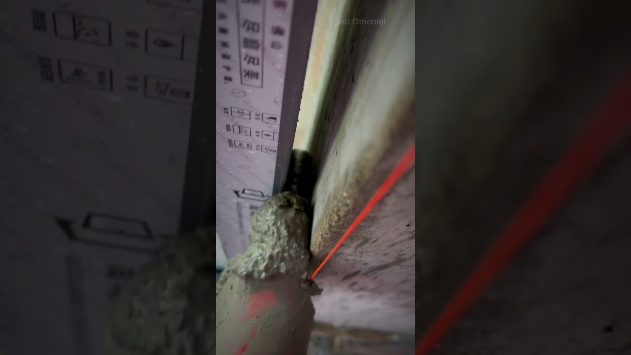 Construction hack: Filling wall gaps with cement the smart way