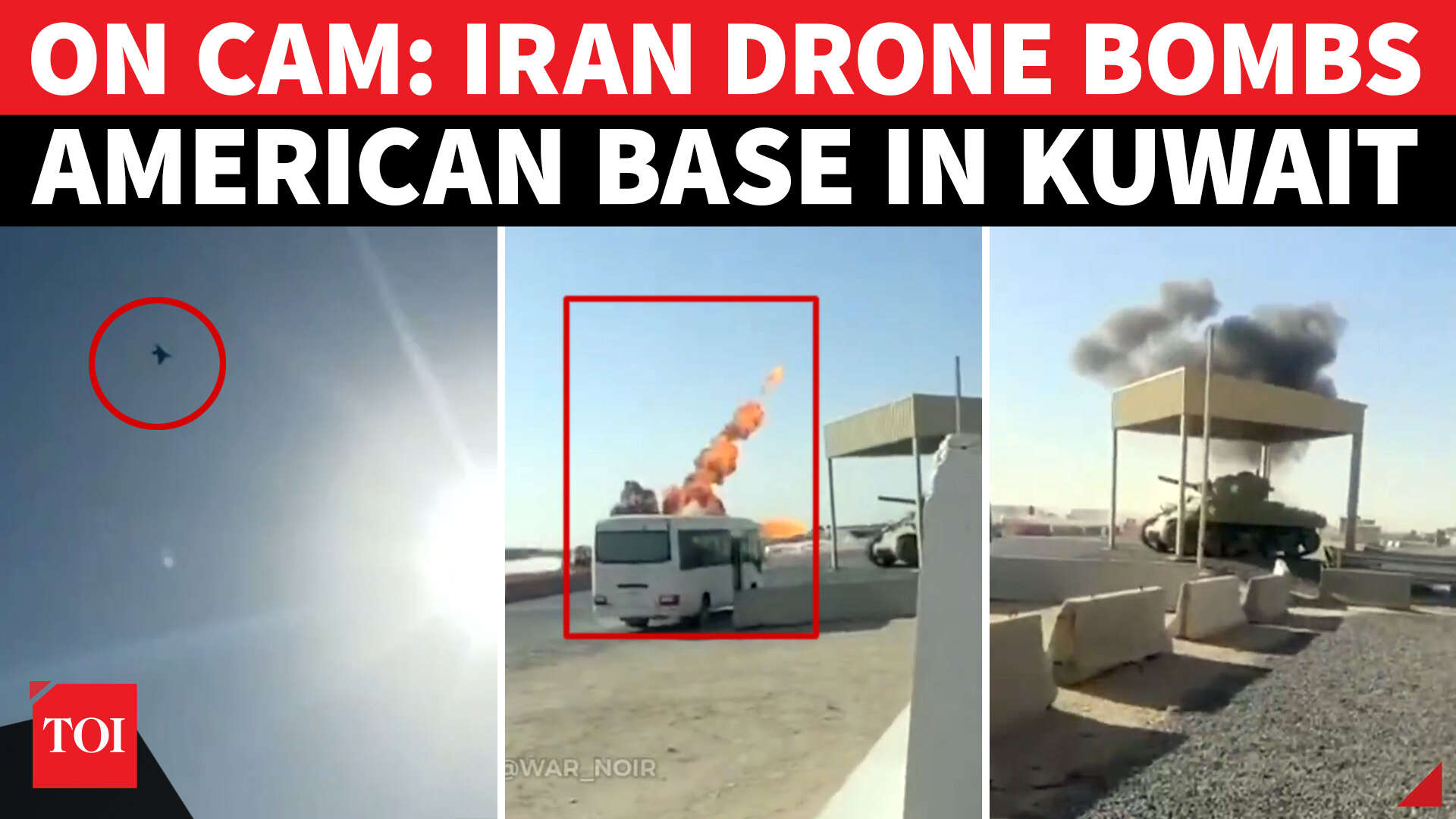 On cam: IRGC drone strikes US military base in Kuwait; explosion rocks ...