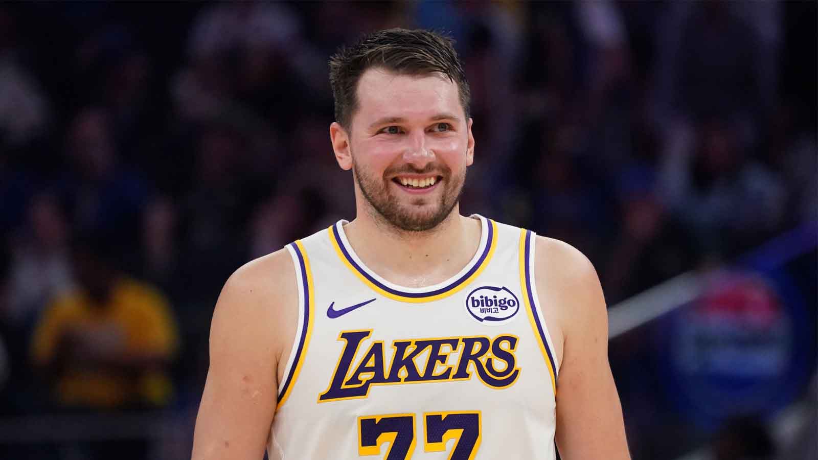 Lakers’ Luka Doncic drops the mic on his near-impossible 3 in Kings win
