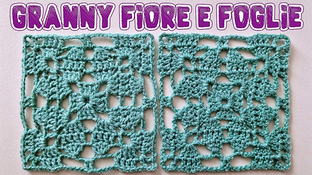Mattonella granny square fiore e foglie