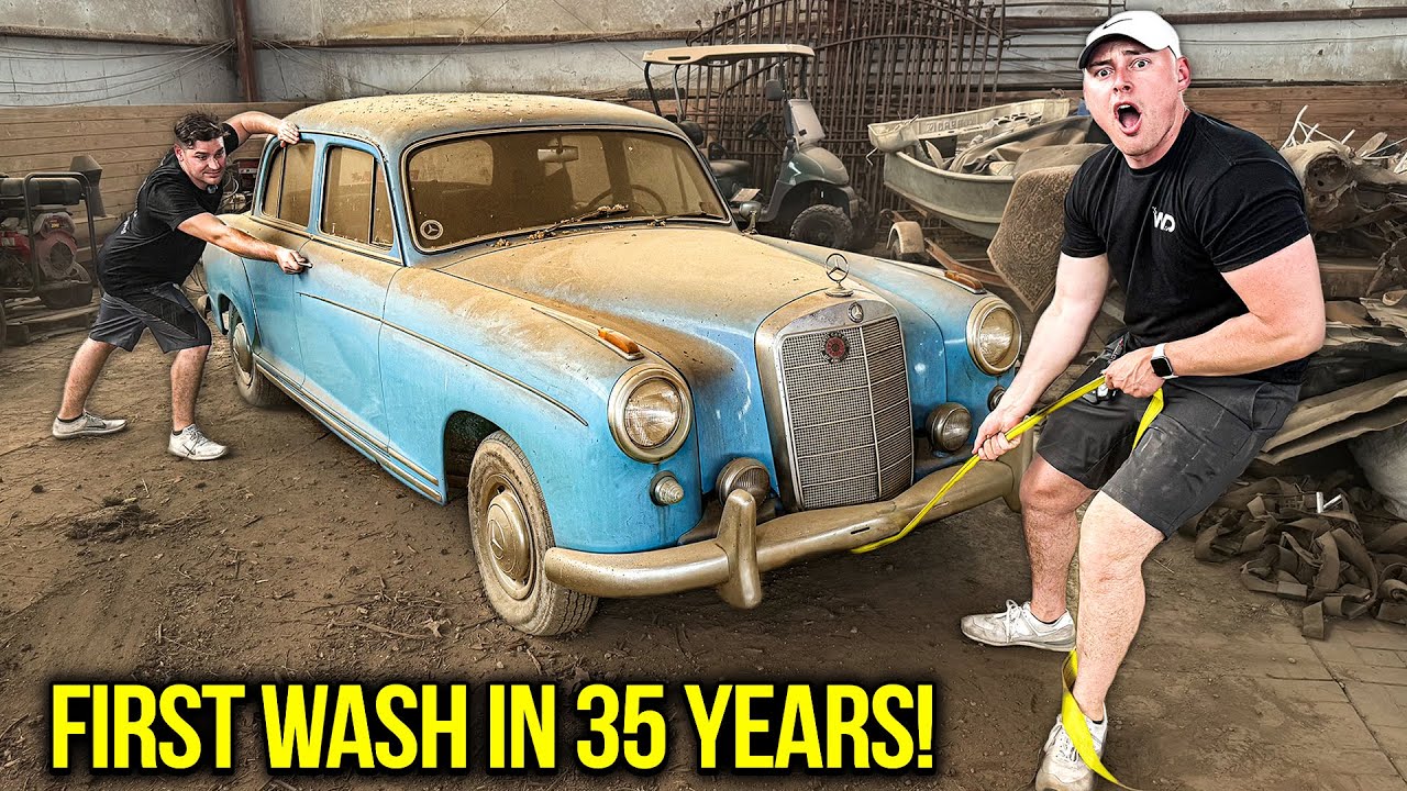 Witness satisfying first wash of abandoned 15-year barn find Corvette
