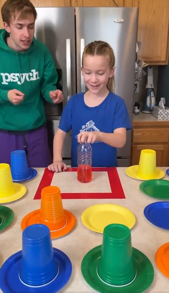 Bottle flip challenge with cash prize