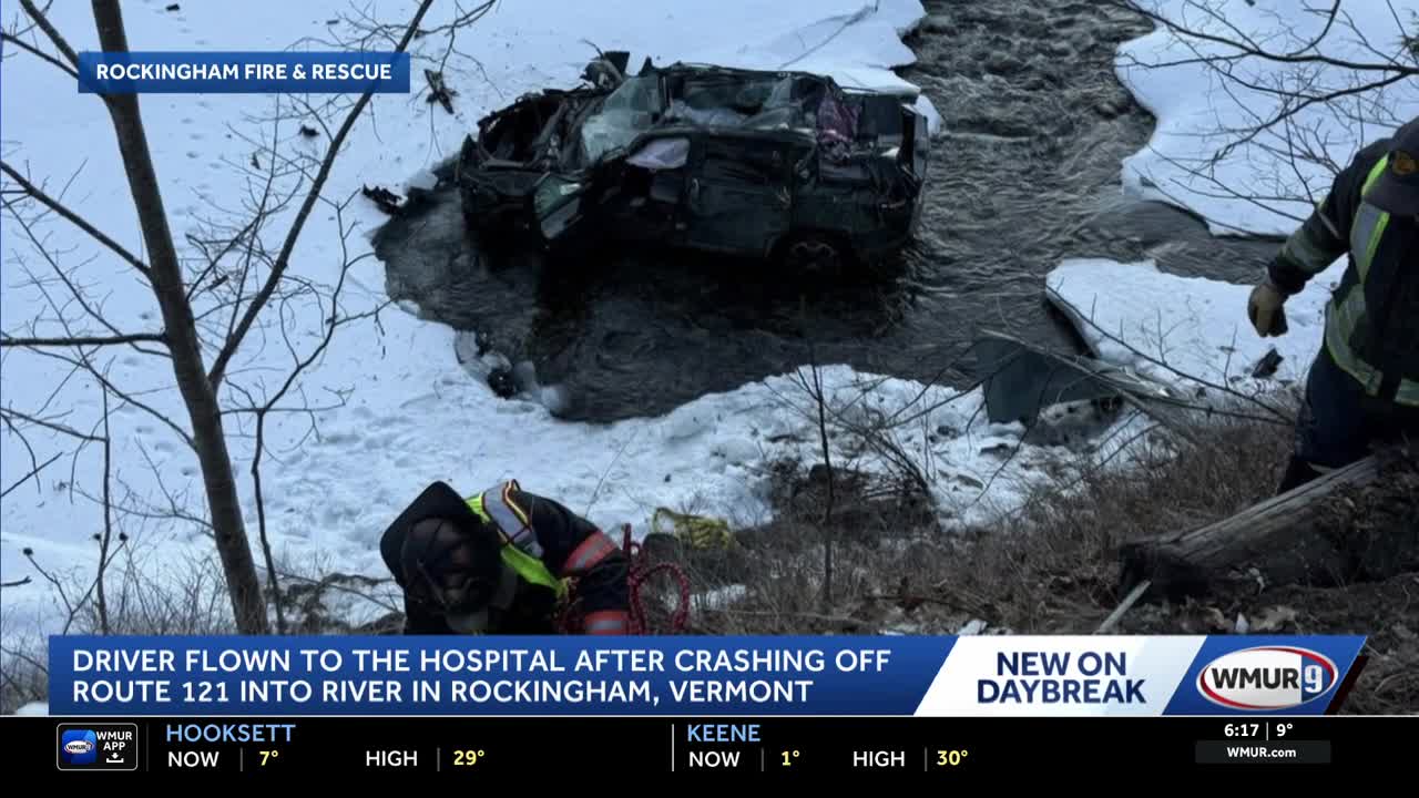 Driver's condition unknown after crashing vehicle into Vermont river
