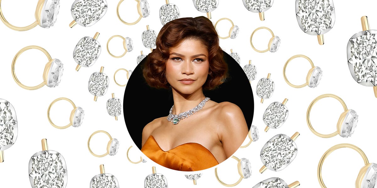 A closer look at Zendaya’s east-west style engagement ring from Tom Holland