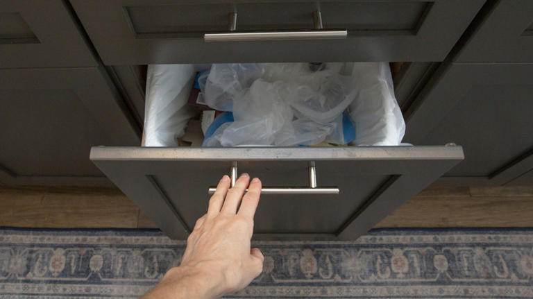 The gross downside of pull-out cabinet trash bins