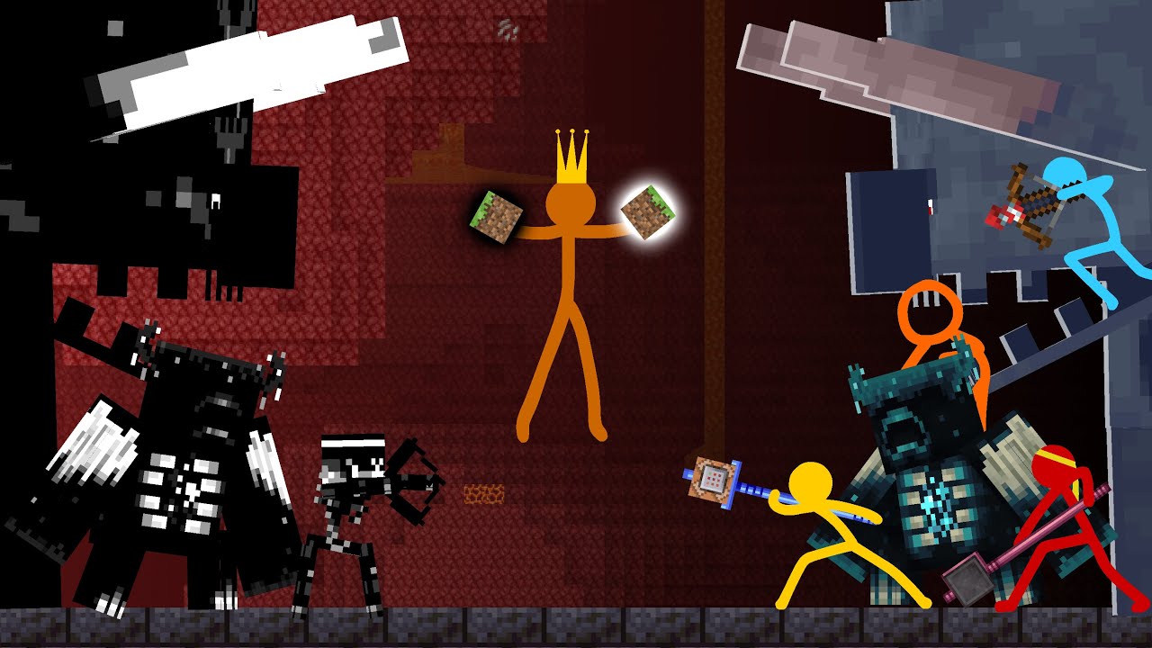 Villagers raid: Stick figures defend the village