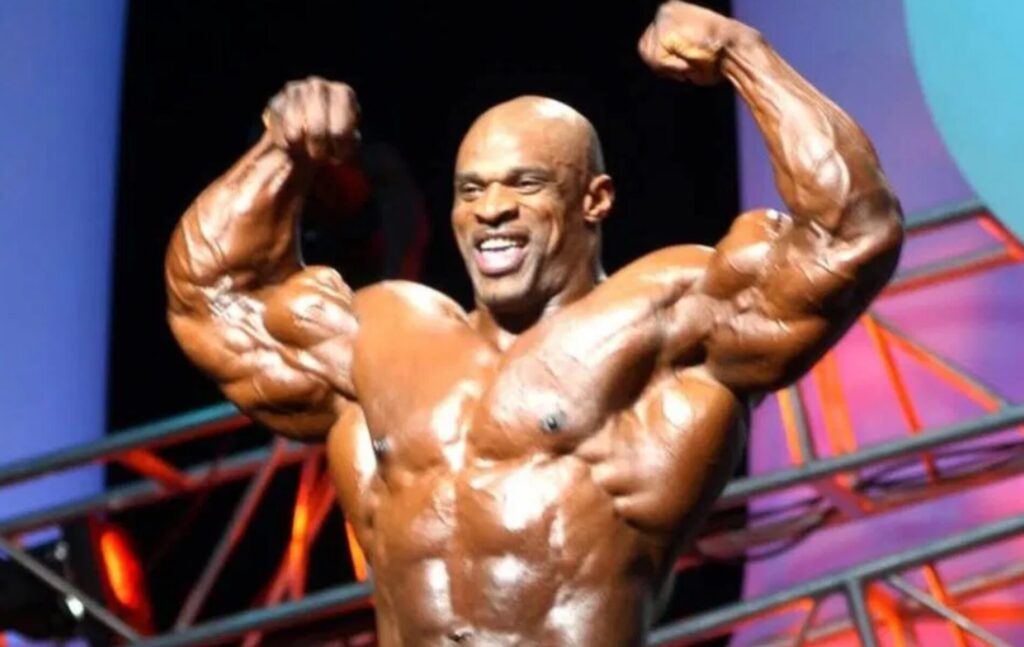 Yeah, buddy! Ronnie Coleman's hardcore shoulder grind