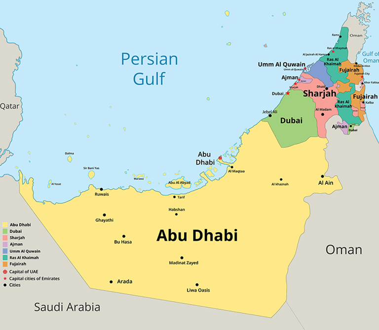 Is UAE a country? What are the 7 emirates of the UAE?