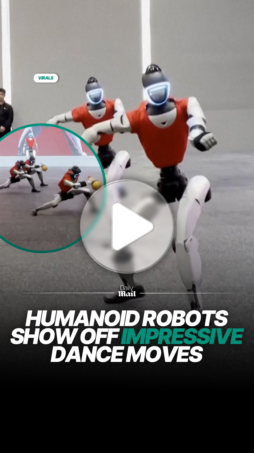 Humanoid robots perform synchronized dance routine