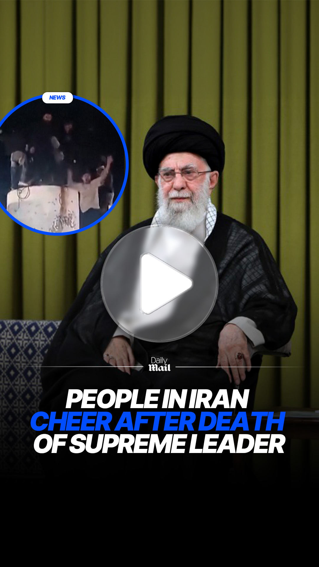 People in Iran cheer and topple statue after reports of leader’s death