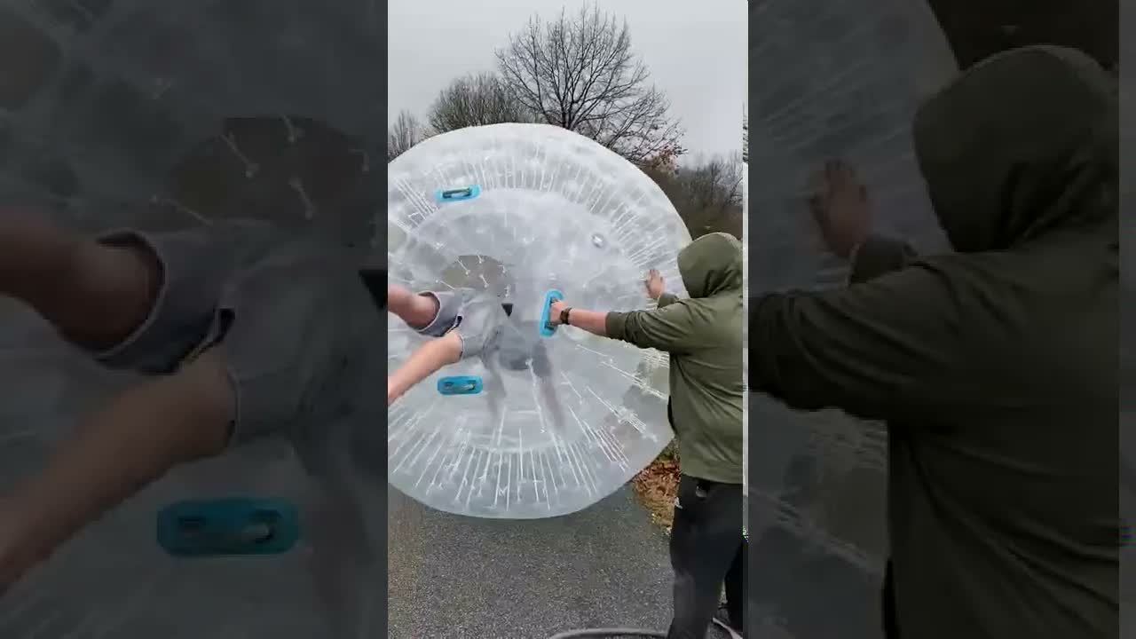 A giant hamster ball + rain = bad decisions