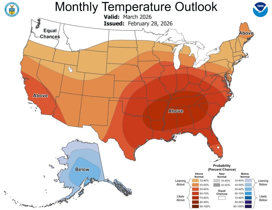 Is March going to be warm? See the national weather outlook