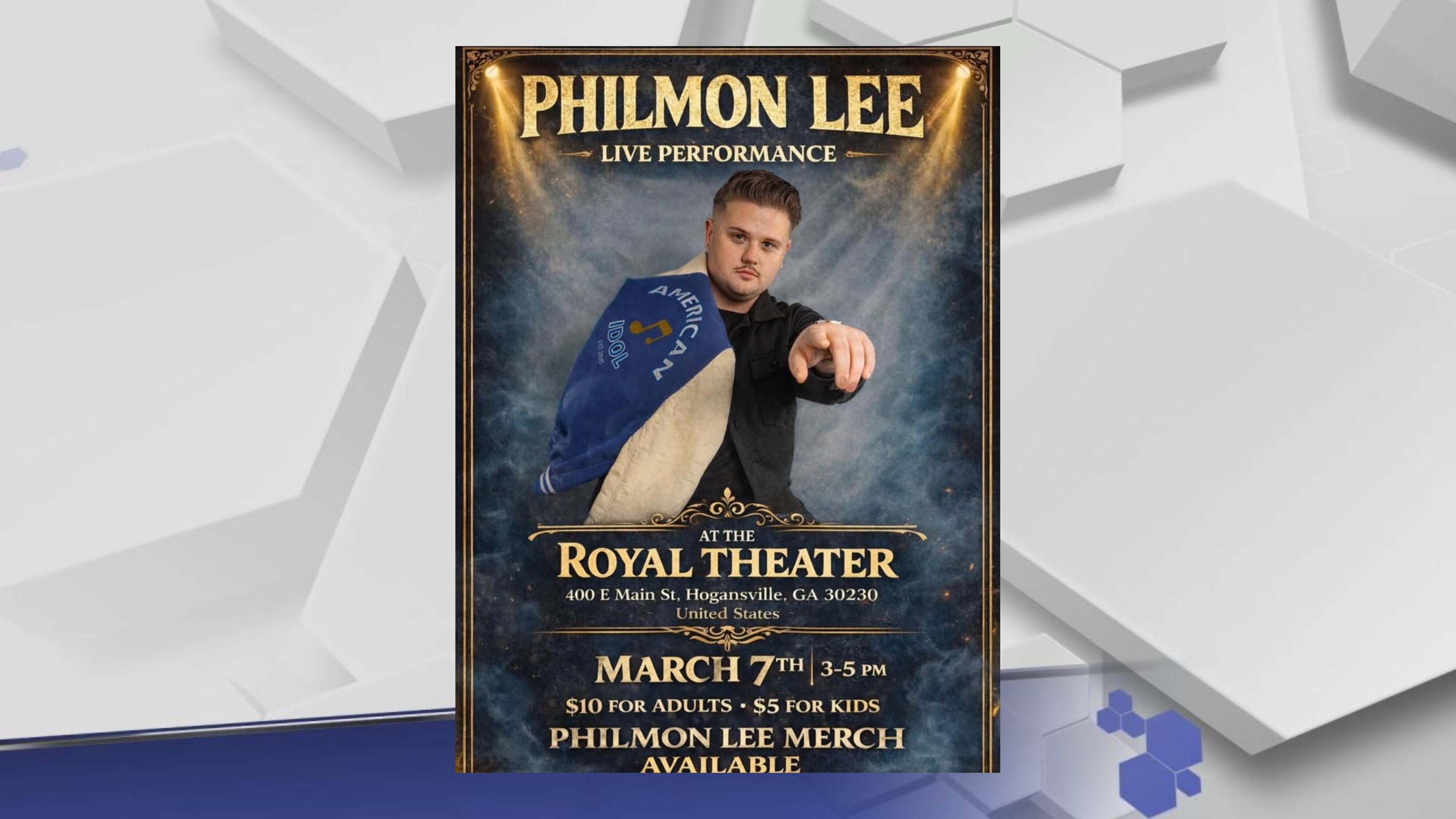 American Idol contestant Philmon Lee to perform live in Hogansville