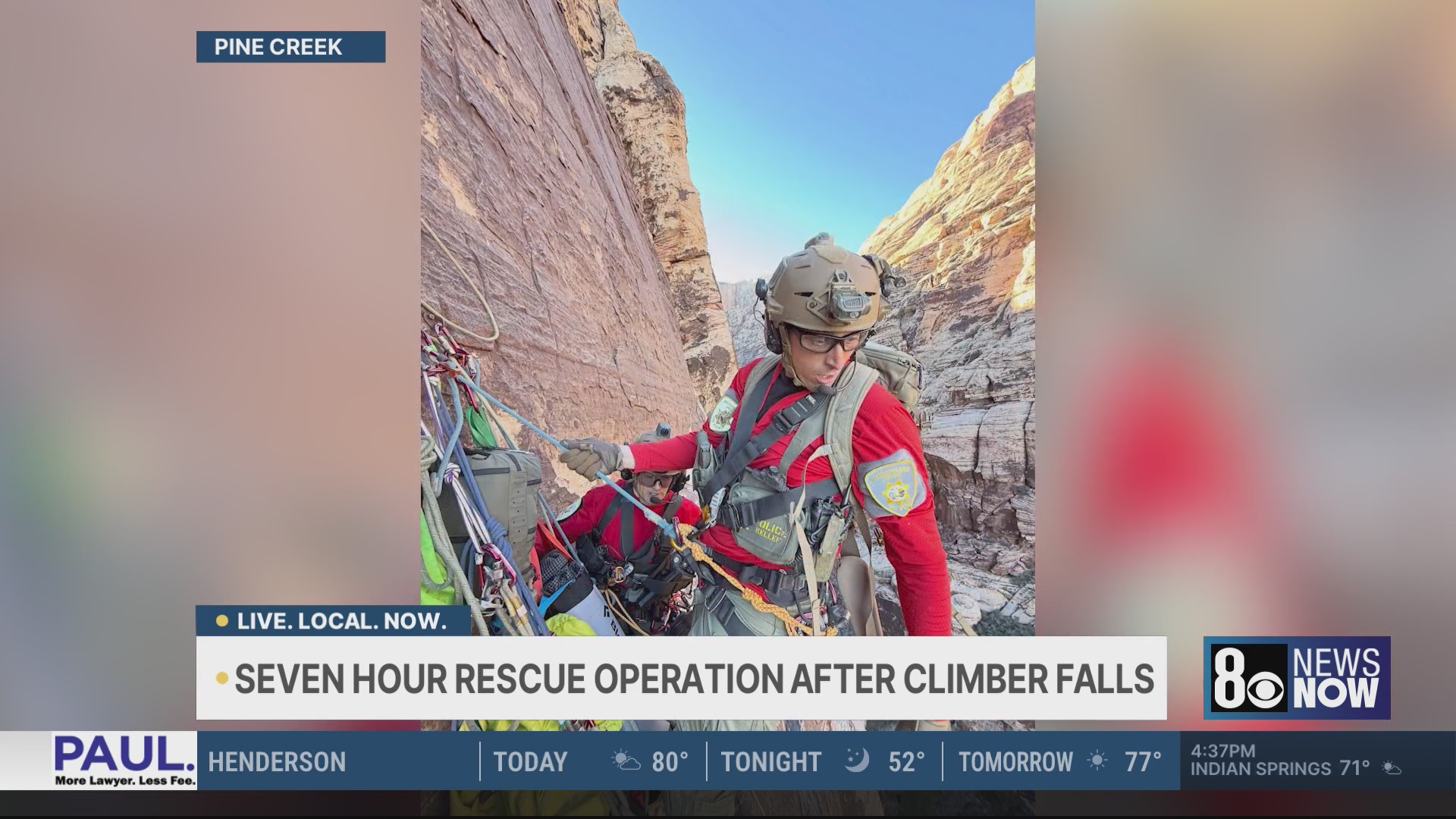 Rock climber falls 40 to 50 feet on Red Rock multipitch; seven-hour ...