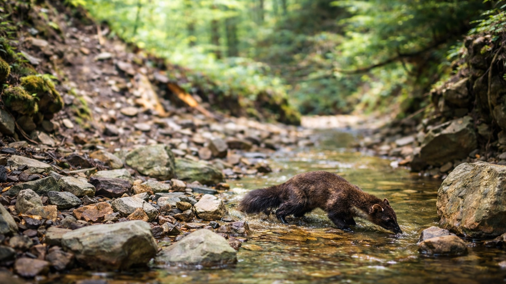 Mit meiner versteckten Wildkamera habe ich diesen Flussbewohner entdeckt