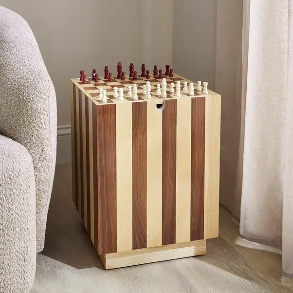 A hidden gem! This designer-look side table is also a chess board and ...