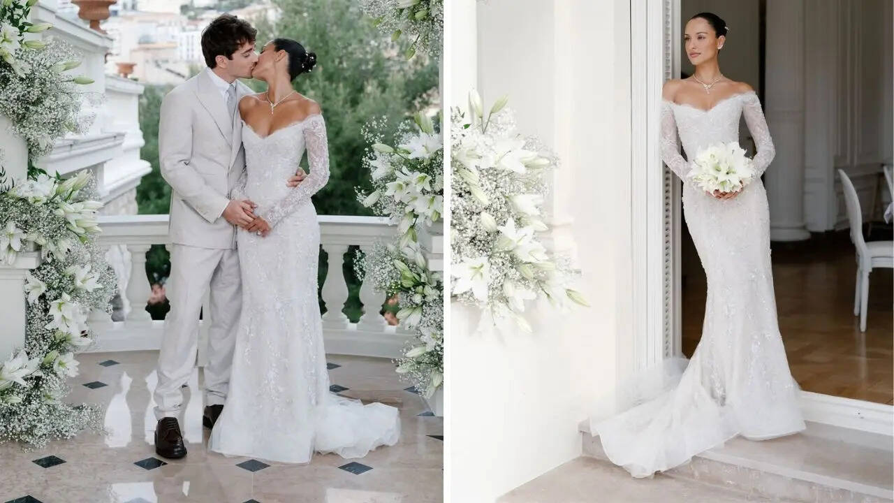 F1 star Charles Leclerc marries Alexandra Saint-Mleux in fairytale ...