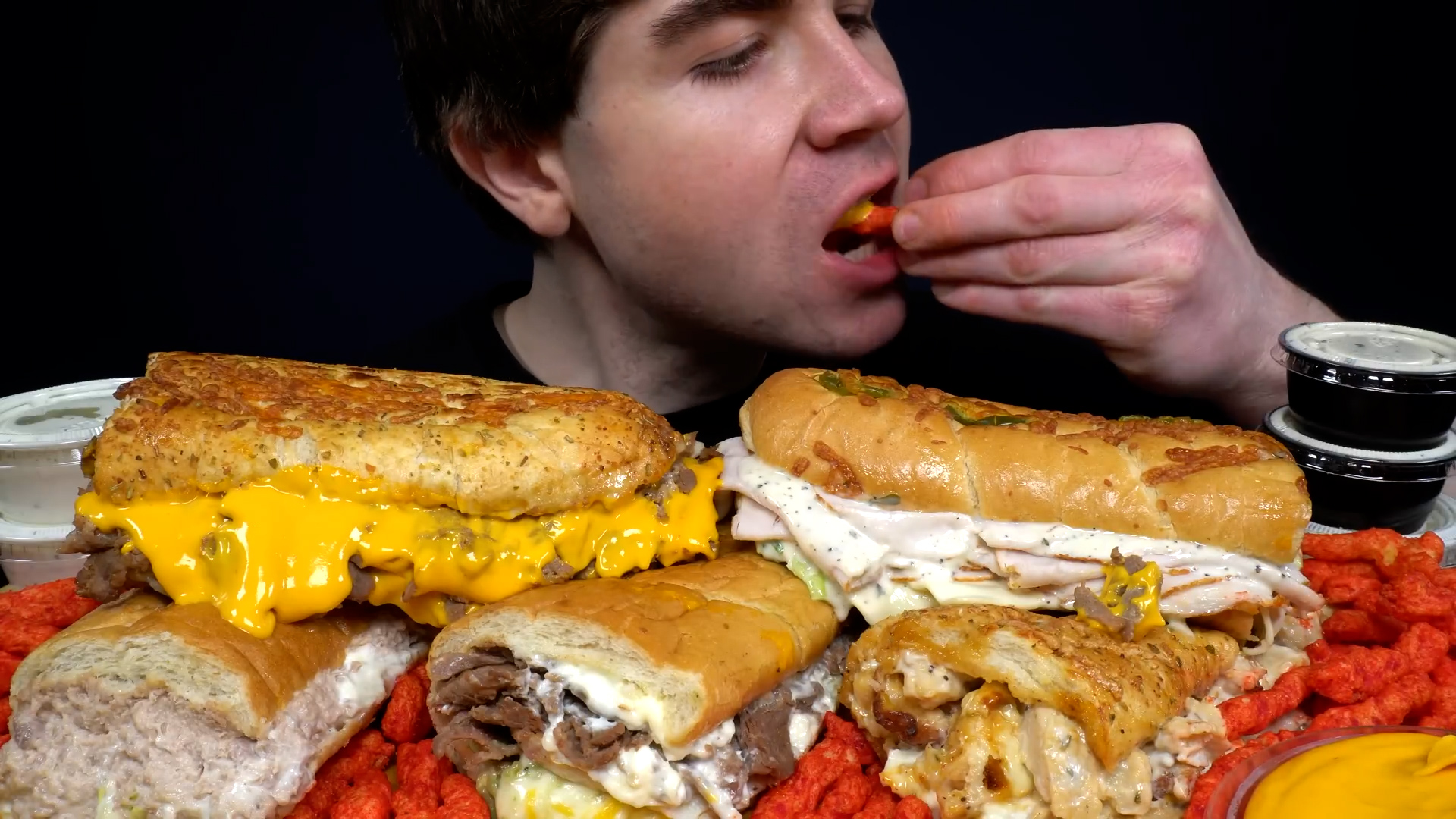 Guy takes on a whole Subway menu challenge