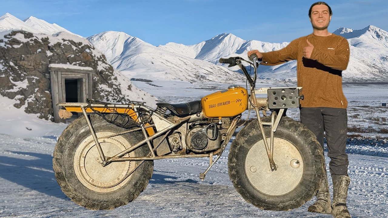Exploring abandoned gold mine on 2 wheel drive motorcycle - solo camping