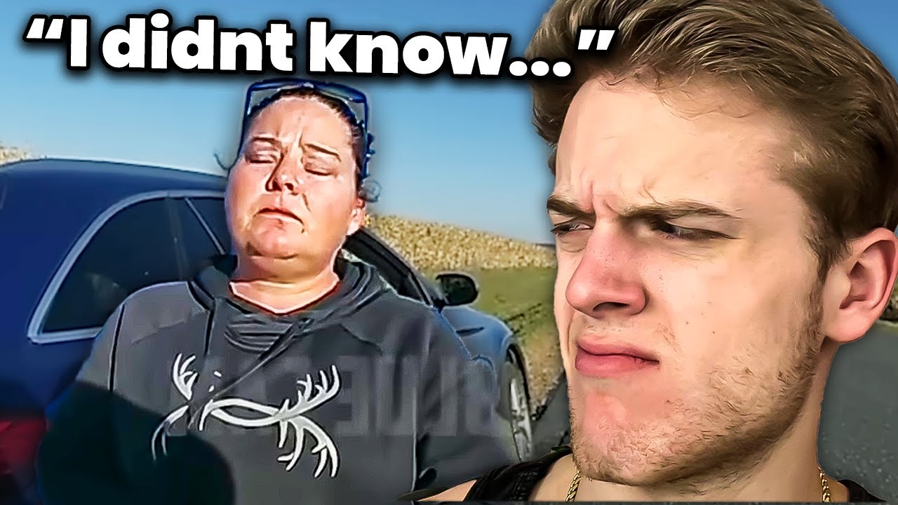 Lady does a hit and run with her kid in the car?