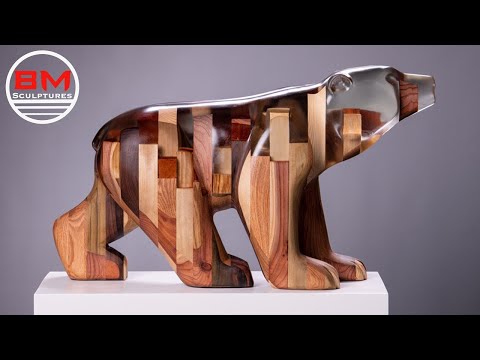 Carving a stunning bear from resin