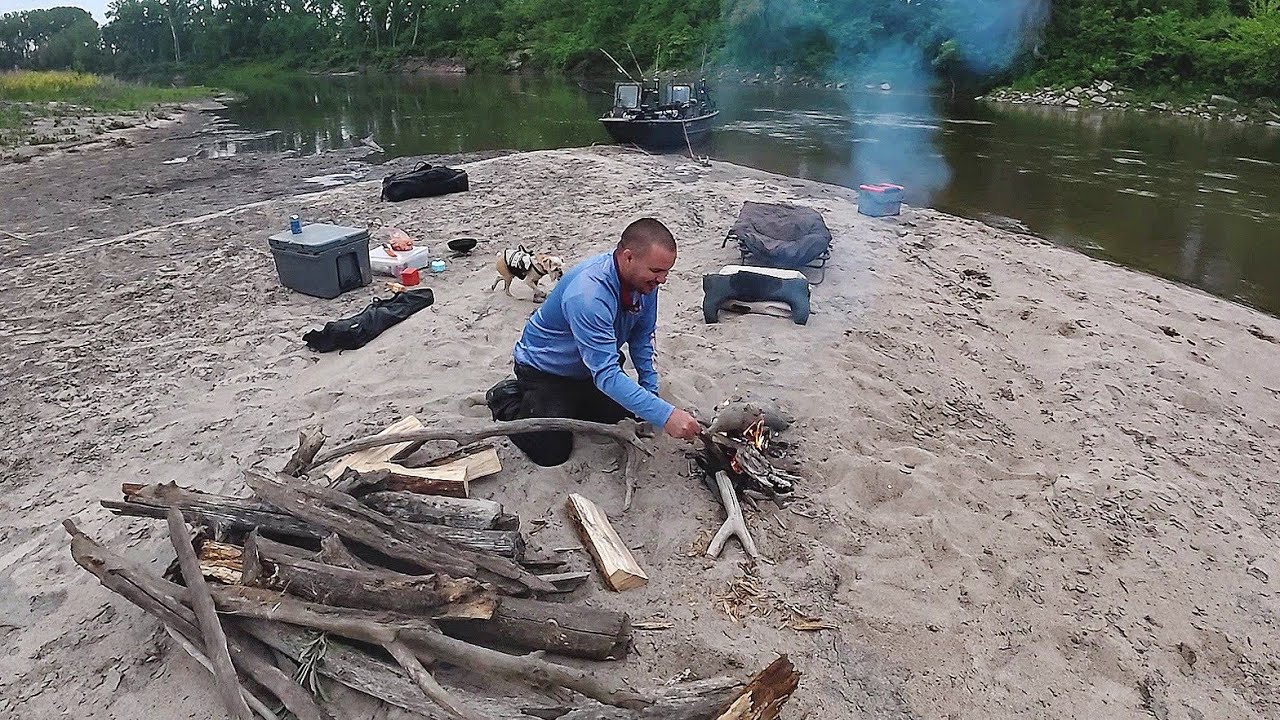 Catching my dinner on a remote sandbar!