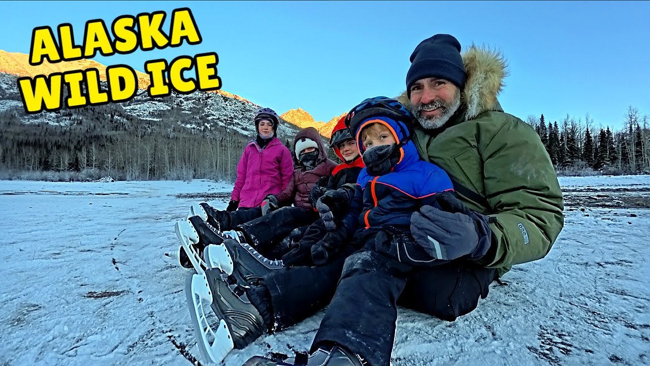 This is how we ice skate in Alaska! Not a rink ️