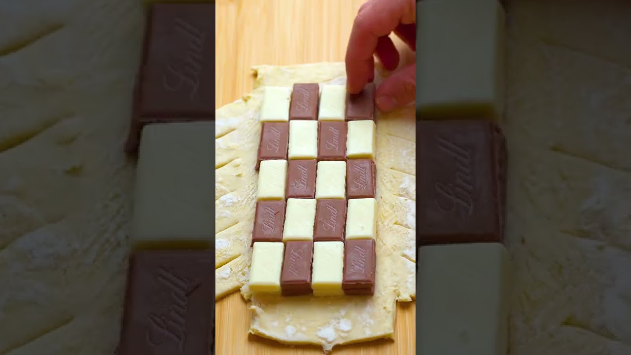 Checkers-chocolate puff pastry