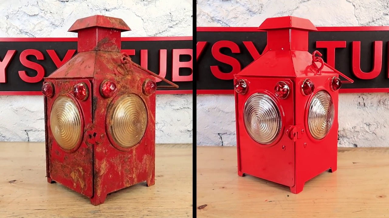 Old railroad lantern restoration magic