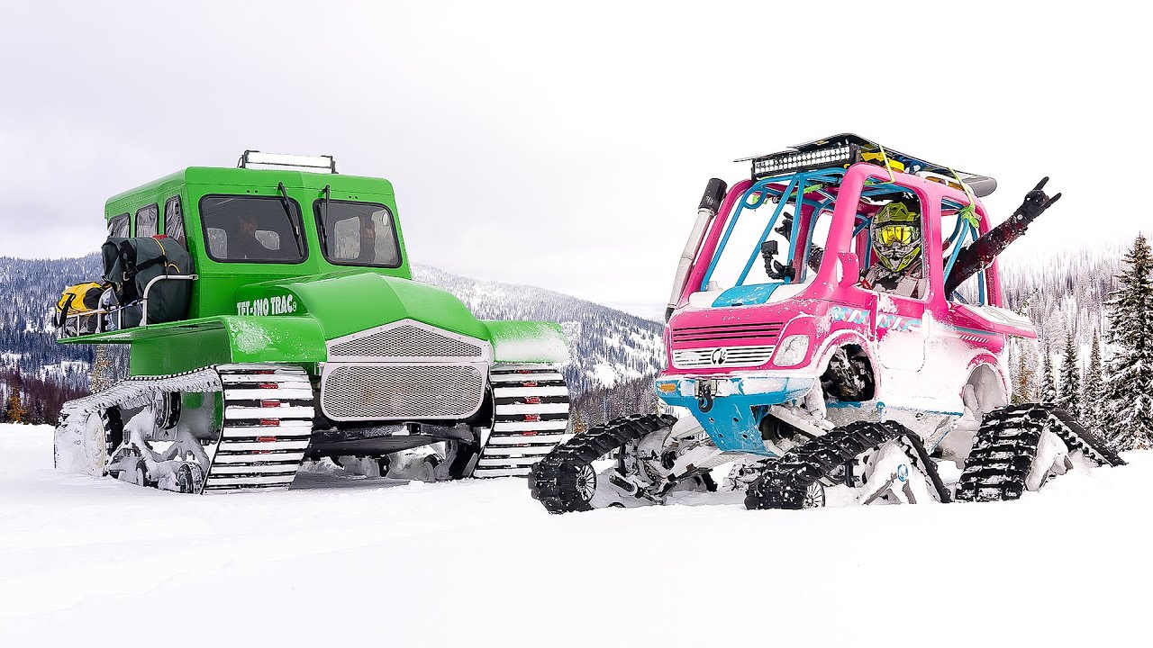 I raced a toy snow cat against the real deal! 🏎️ ️